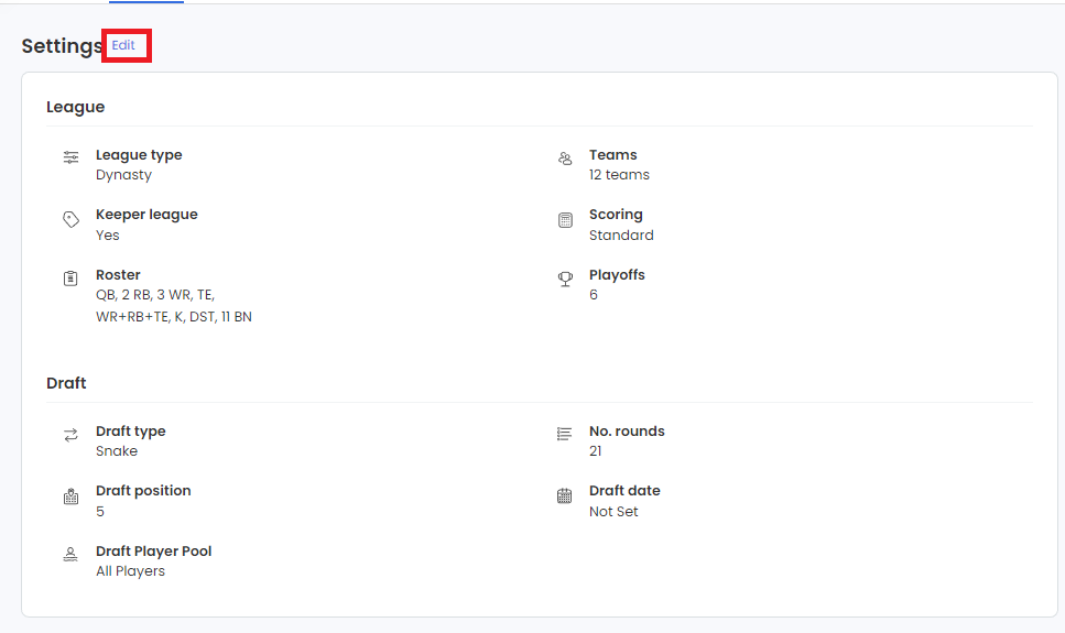 I synced my league in Draft Wizard®️. How can I make sure my league settings are correct ...